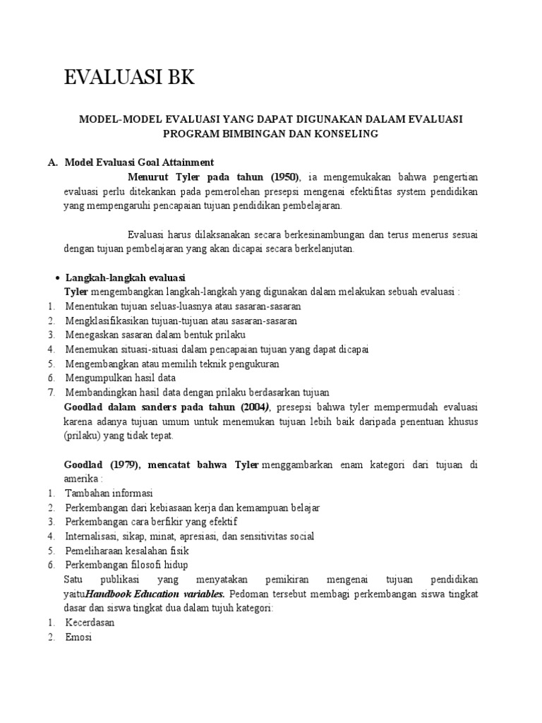 Evaluasi BK | PDF