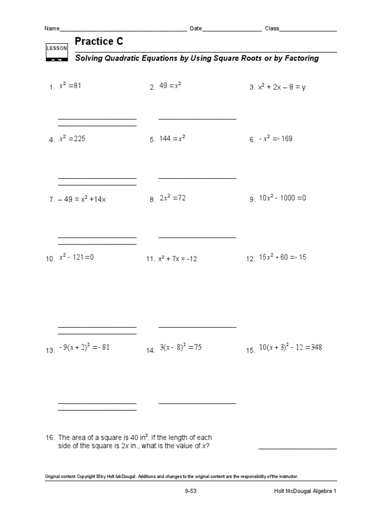 Solving Quadratics Using SQ Roots | PDF | Quadratic Equation | Area