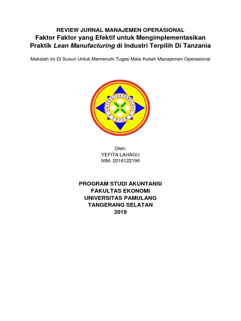 Review Jurnal Manajemen Operasional | PDF