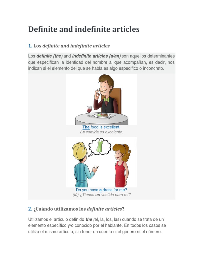 Definite and Indefinite Articles | PDF
