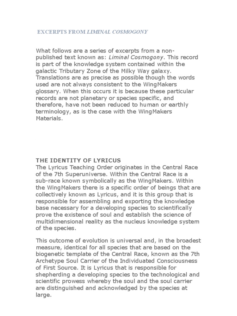 Liminal Cosmogony | PDF | Soul | Consciousness