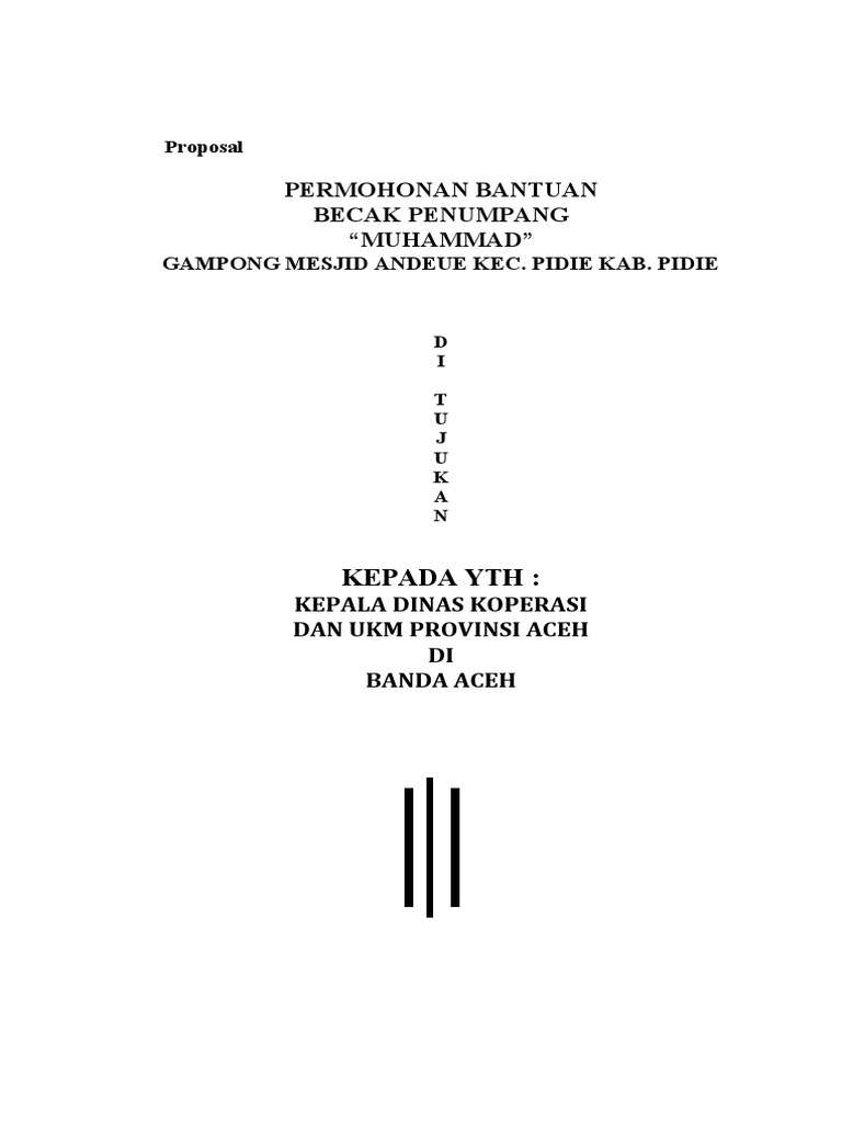 Proposal Bantuan Usaha Kios | PDF