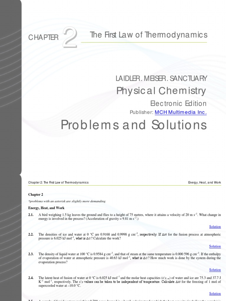 Thermodynamics Problems & Solutions | PDF | Gases | Heat