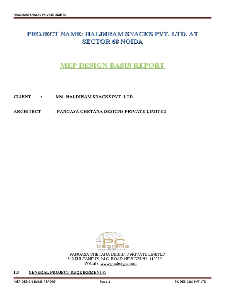 Design Basis Report - PL & FF | PDF | Fire Sprinkler System | Sanitary ...