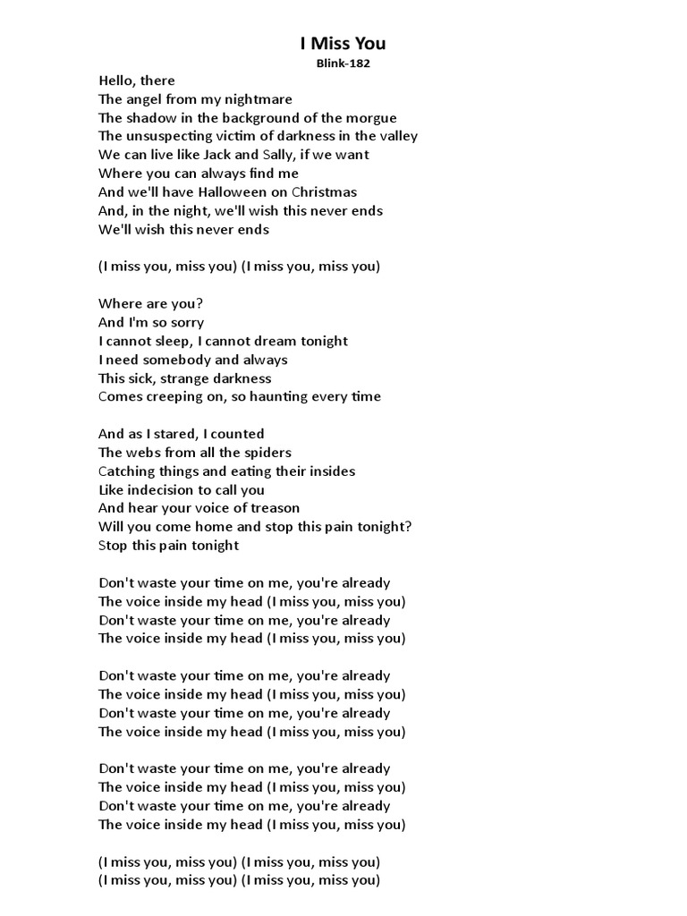I Miss You | PDF