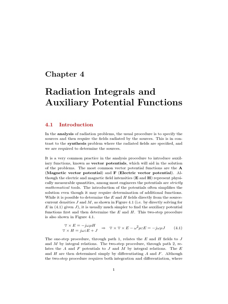 Radiation Integrals and Auxiliary Potential Functions | PDF | Integral | Wave Equation