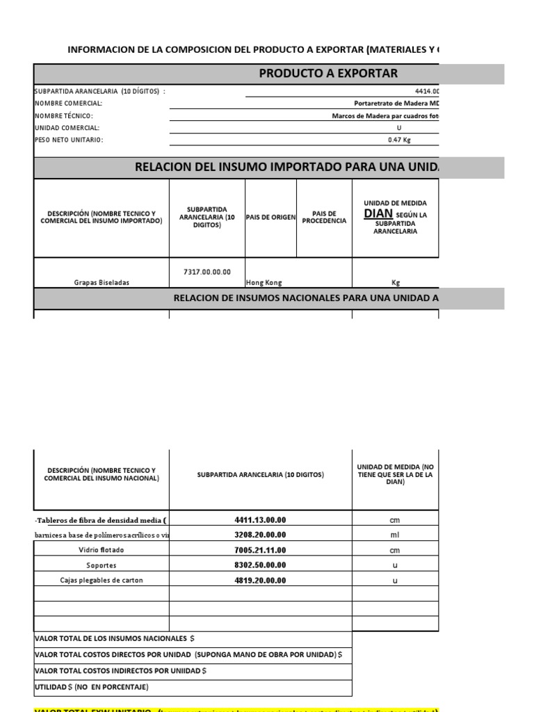 Formato para Ficha de Insumos y Consumos | PDF | Materiales de ...
