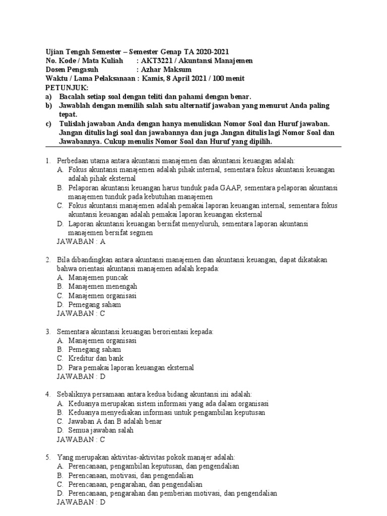 Indah Khairani Siregar 180503033 - Uts Akmen | PDF