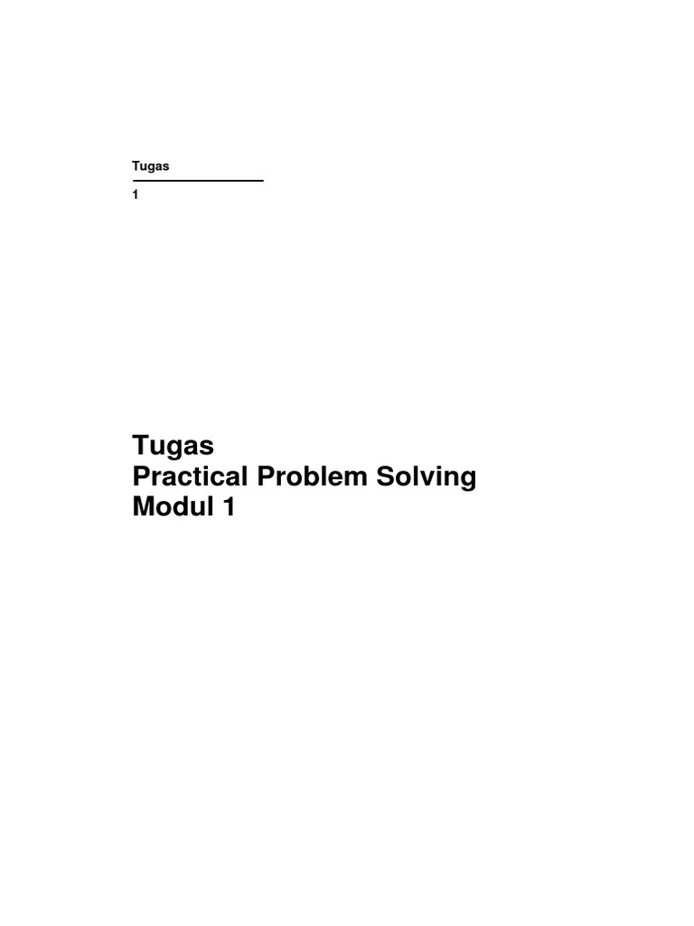 Soal Tugas 1 Practical Problem Solving Modul 1 | PDF