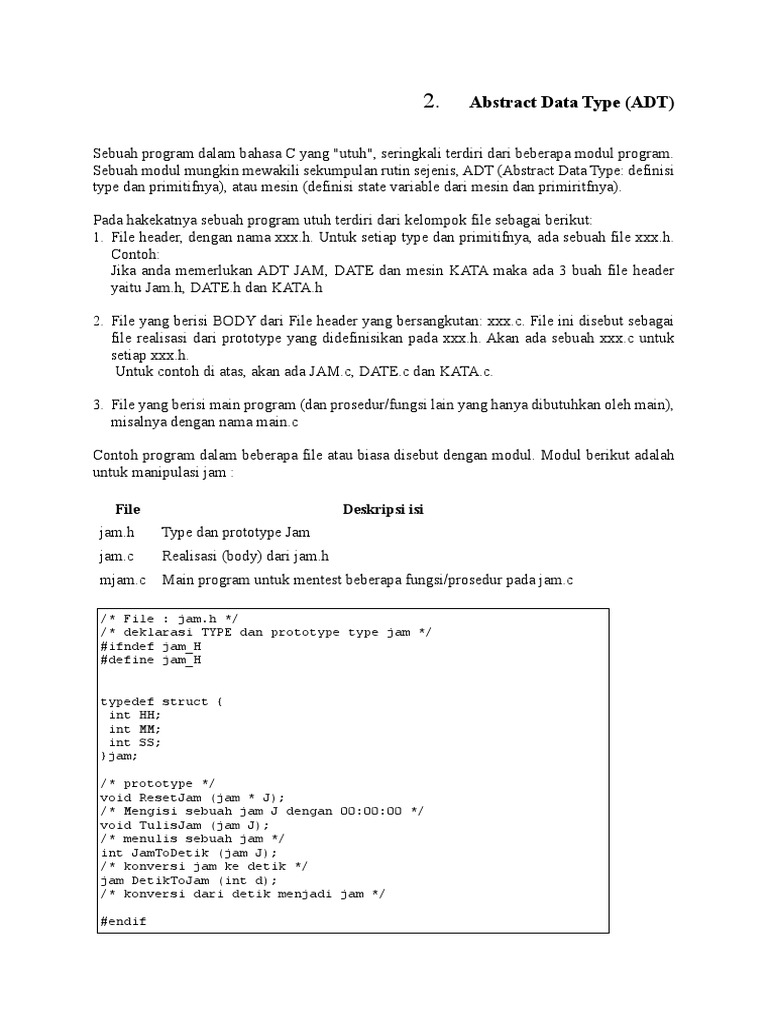 Program ADT dalam Bahasa C | PDF | Komputer | Teknologi & Rekayasa