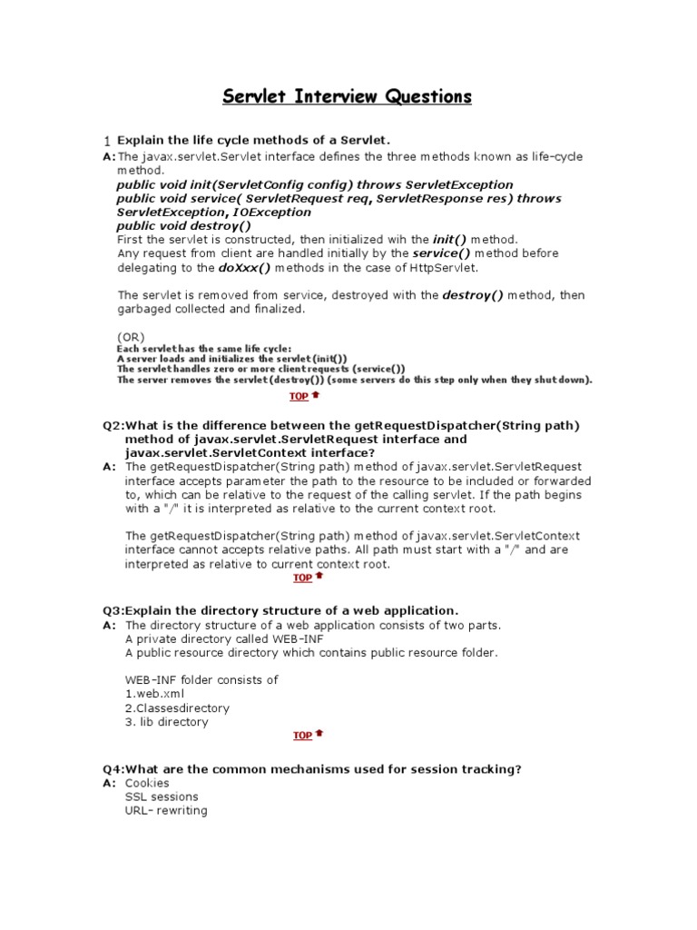 Servlet Interview Questions | PDF | Java Servlet | Software Development Servlet Interview Questions | PDF | Java Servlet | Software Development