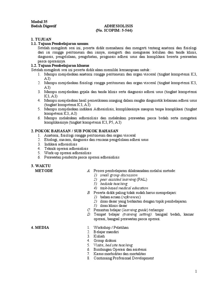 Modul Bedah: Adhesiolisis | PDF