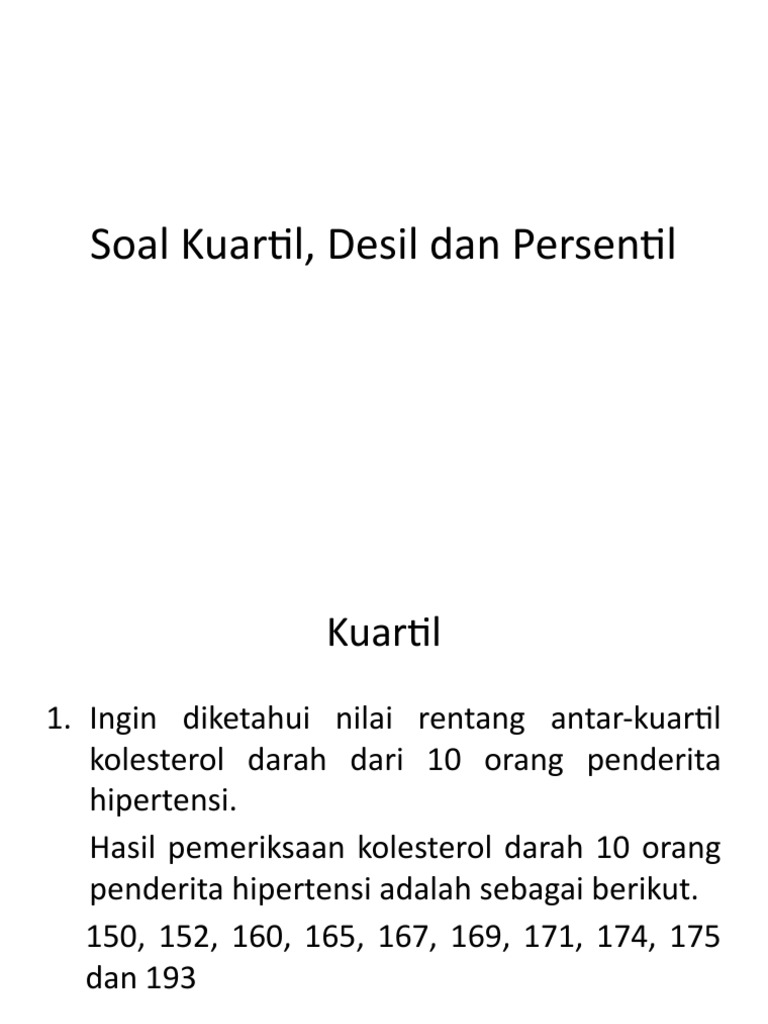 Soal Kuartil, Desil Dan Persentil | PDF
