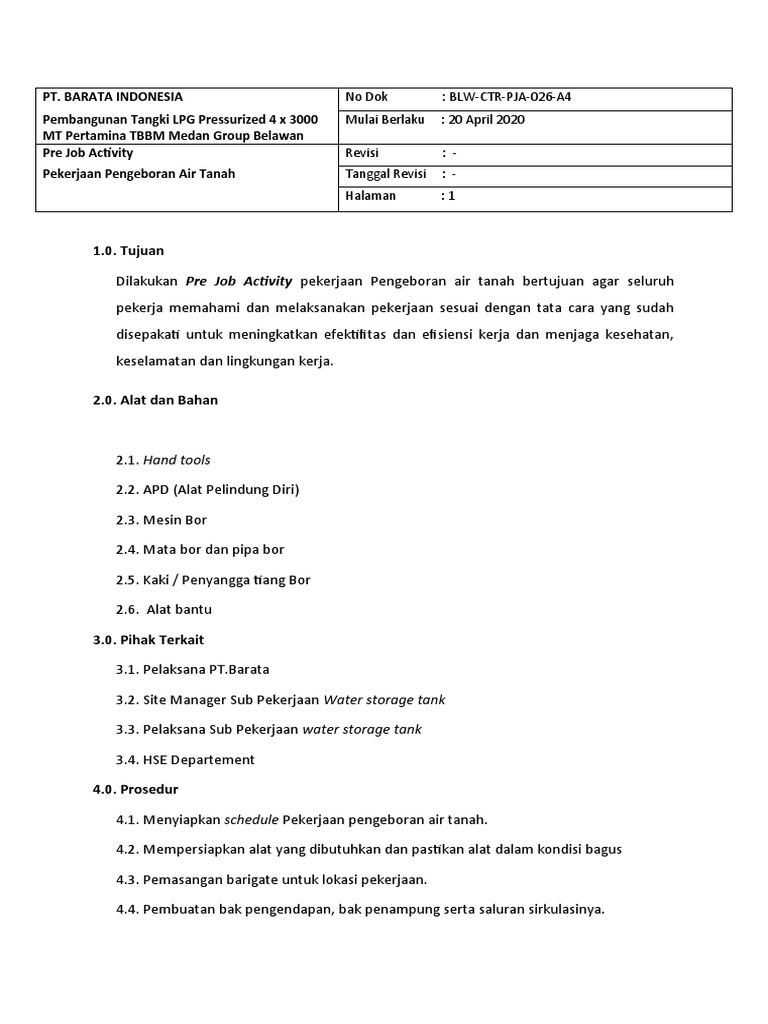 PJA - Pemboran Air Tanah | PDF