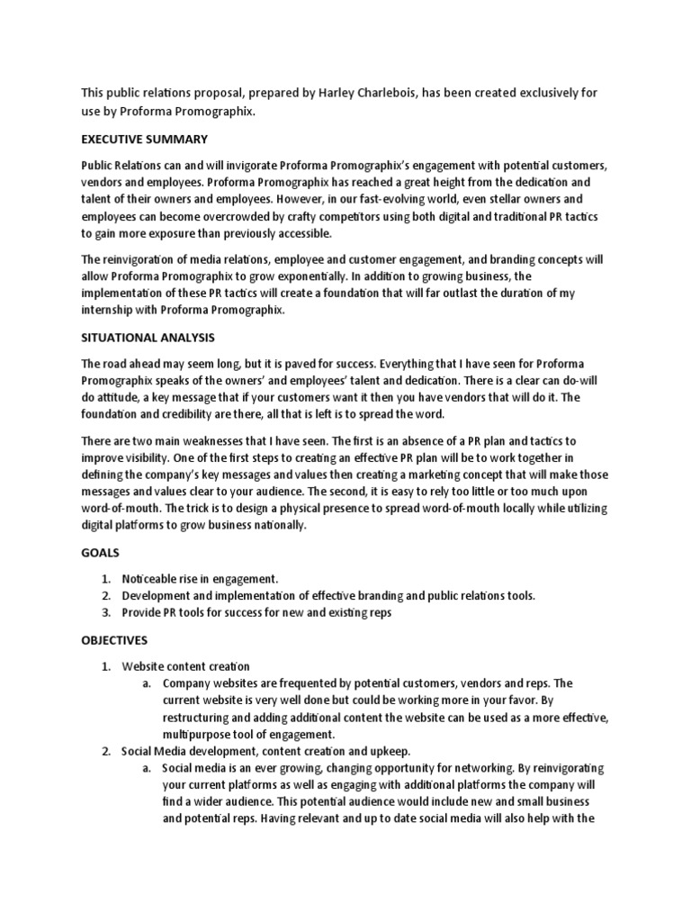 Internship Proposal | PDF | Target Audience | Public Relations