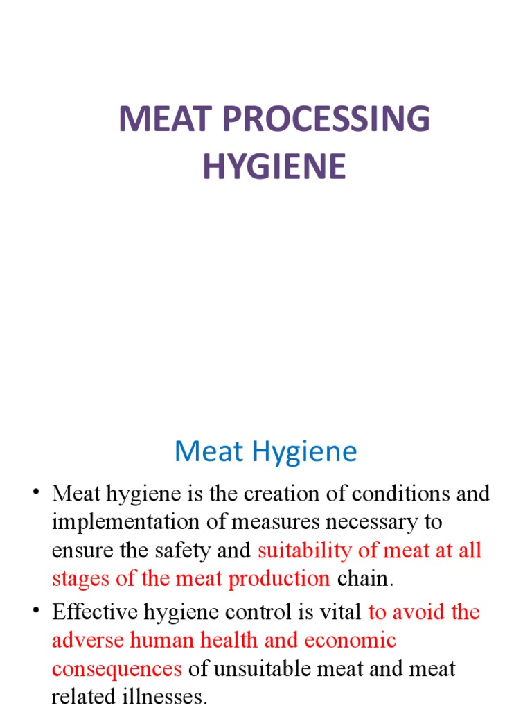 Meat Processing Hygiene | PDF | Hazard Analysis And Critical Control ...