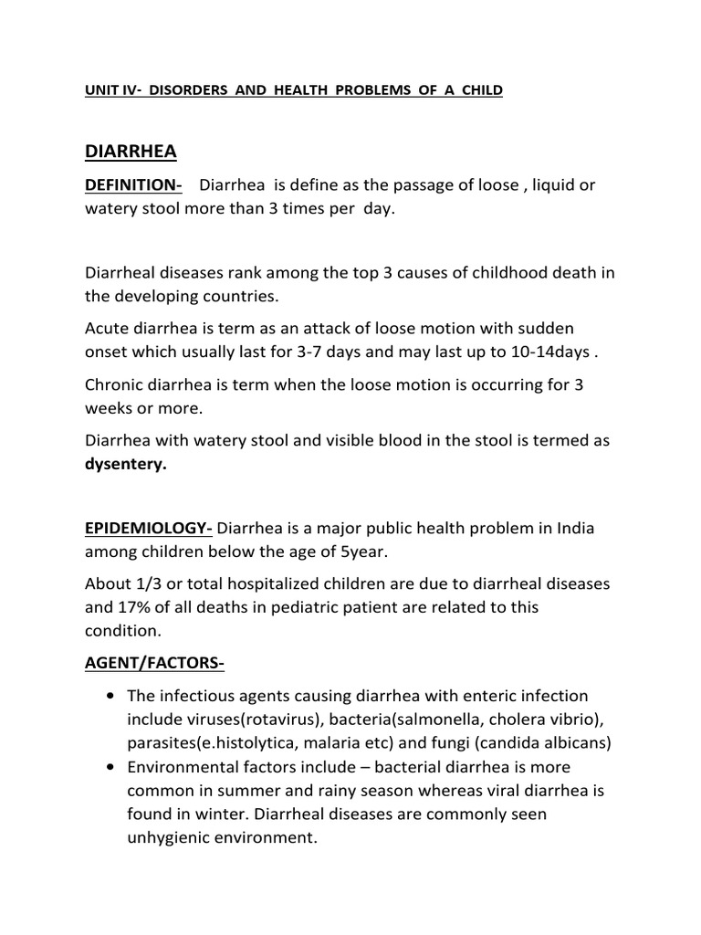 Diarrhea: DEFINITION-Diarrhea Is Define As The Passage of Loose, Liquid ...