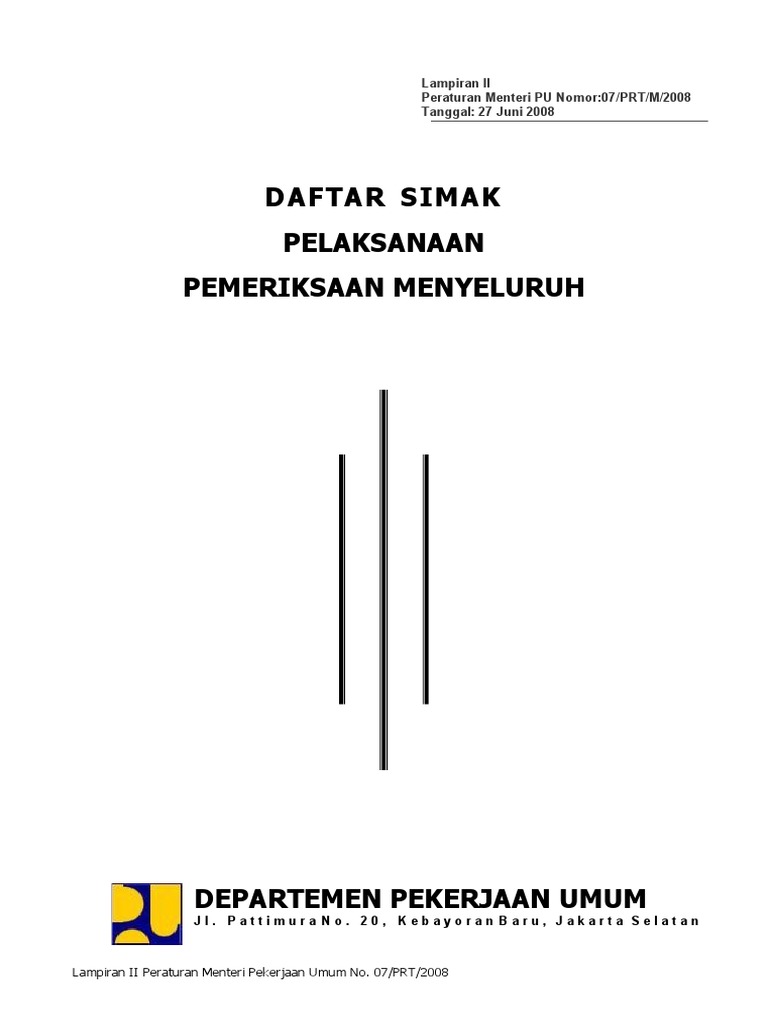 Daftar Simak Pelaksanaan Pemeriksaan Menyeluruh | PDF