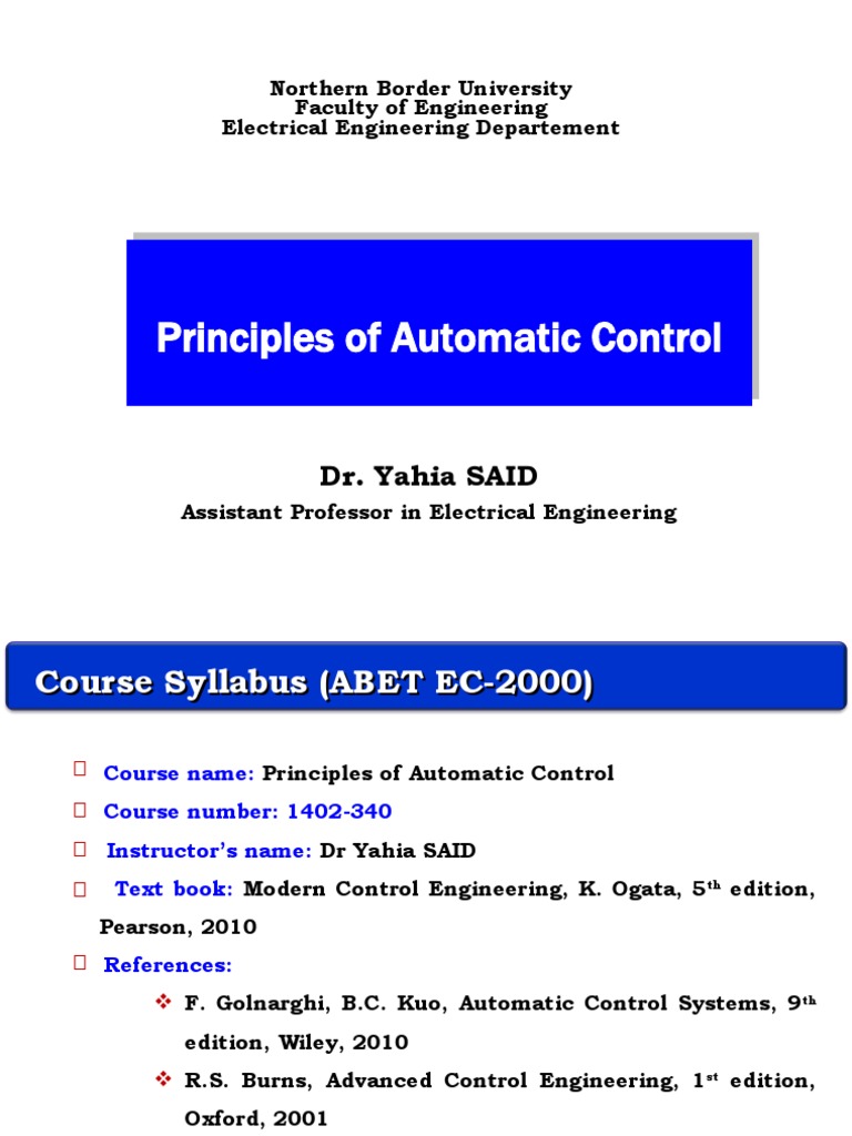 Control Chap1 | PDF | Control Theory | Control System