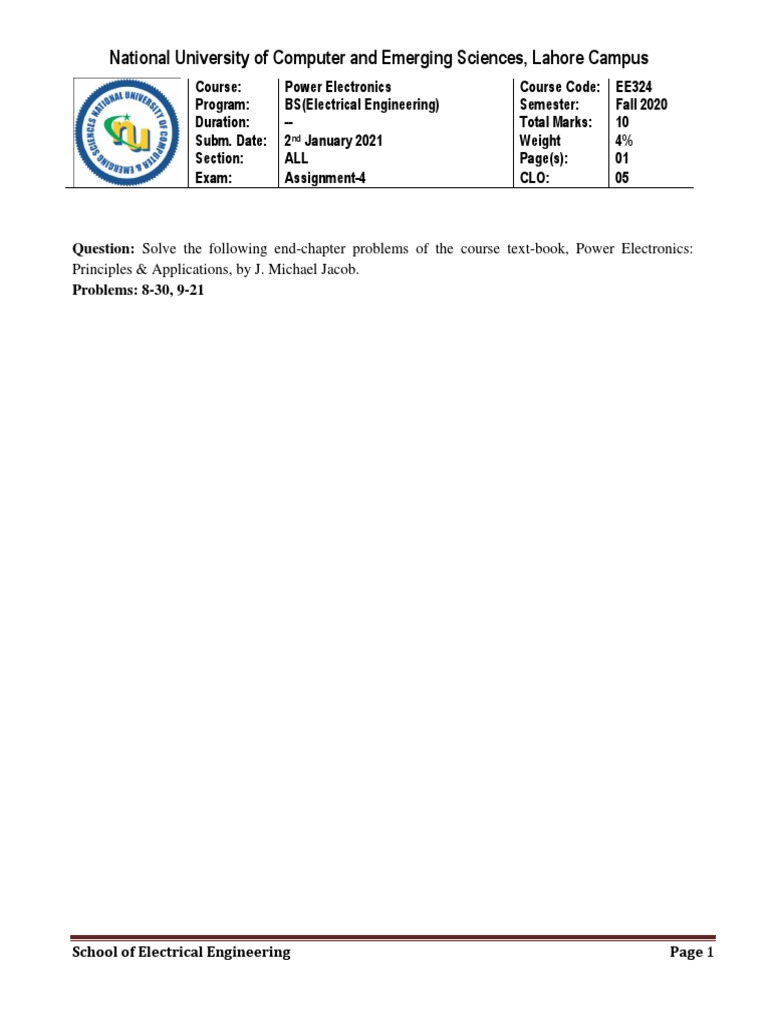 National University of Computer and Emerging Sciences, Lahore Campus | PDF