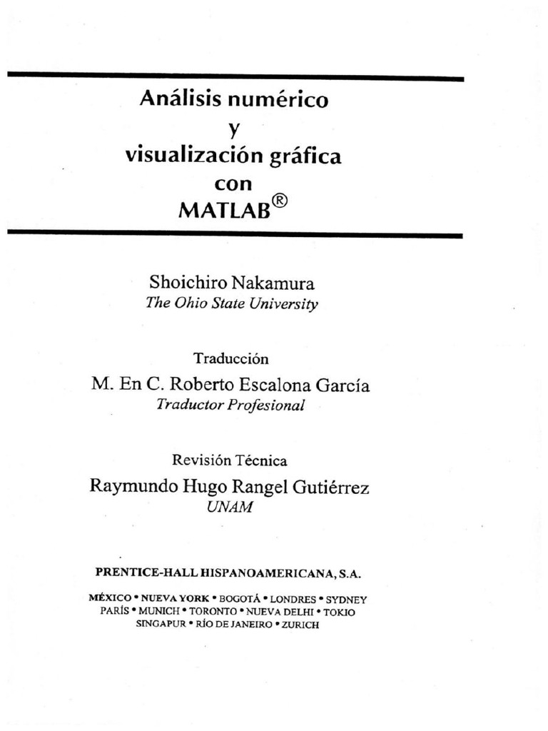 Analisis Numerico y Visualizacion Grafica Con MAtlab | PDF