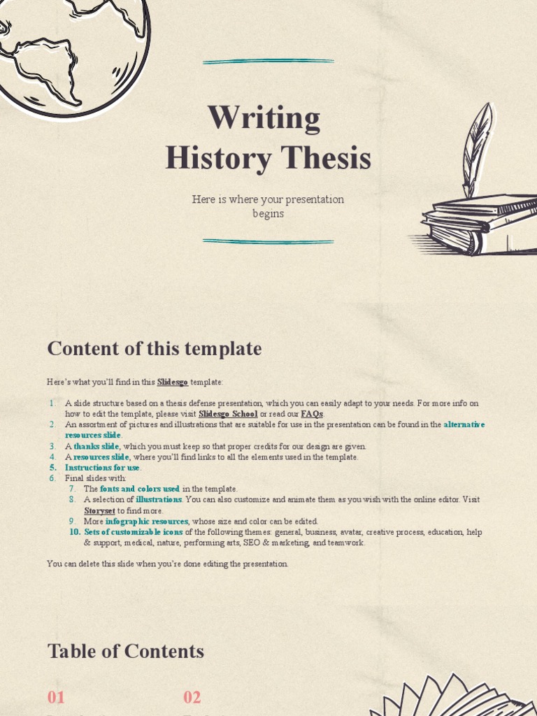 Writing History Thesis by Slidesgo | PDF | Alphabet | Printing