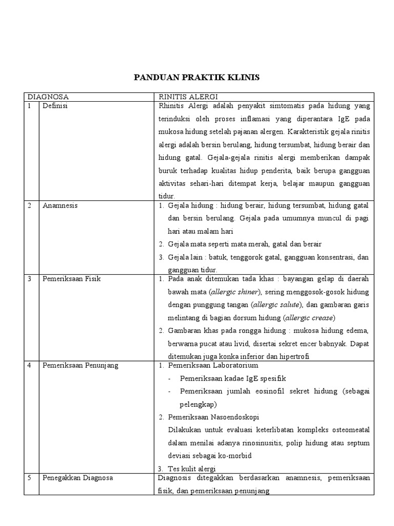 PPK Rinitis Alergi | PDF