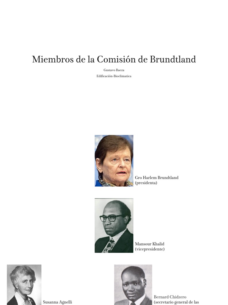 Miembros De La Comisión De Brundtland Pdf