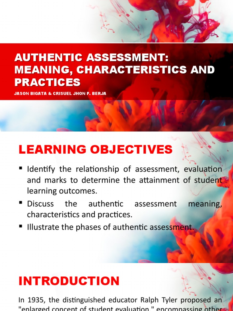 Authentic Assessment Meaning Characteristics and Practices | PDF ...