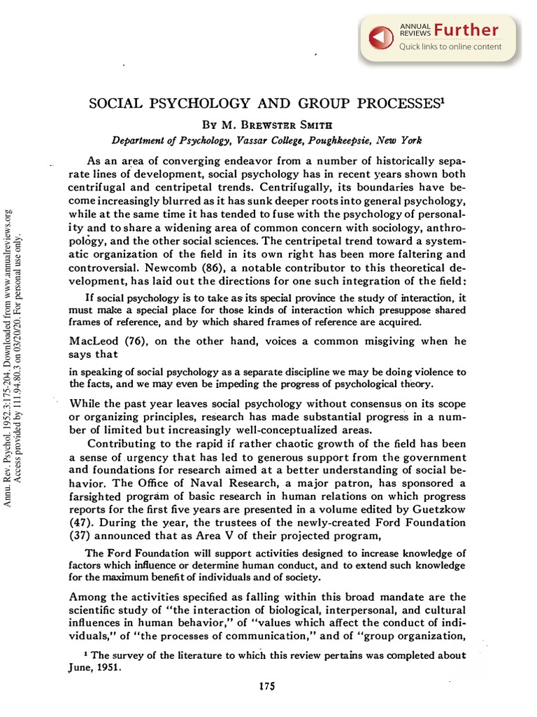Social Psychology and Group Process | PDF | Perception | Social Psychology