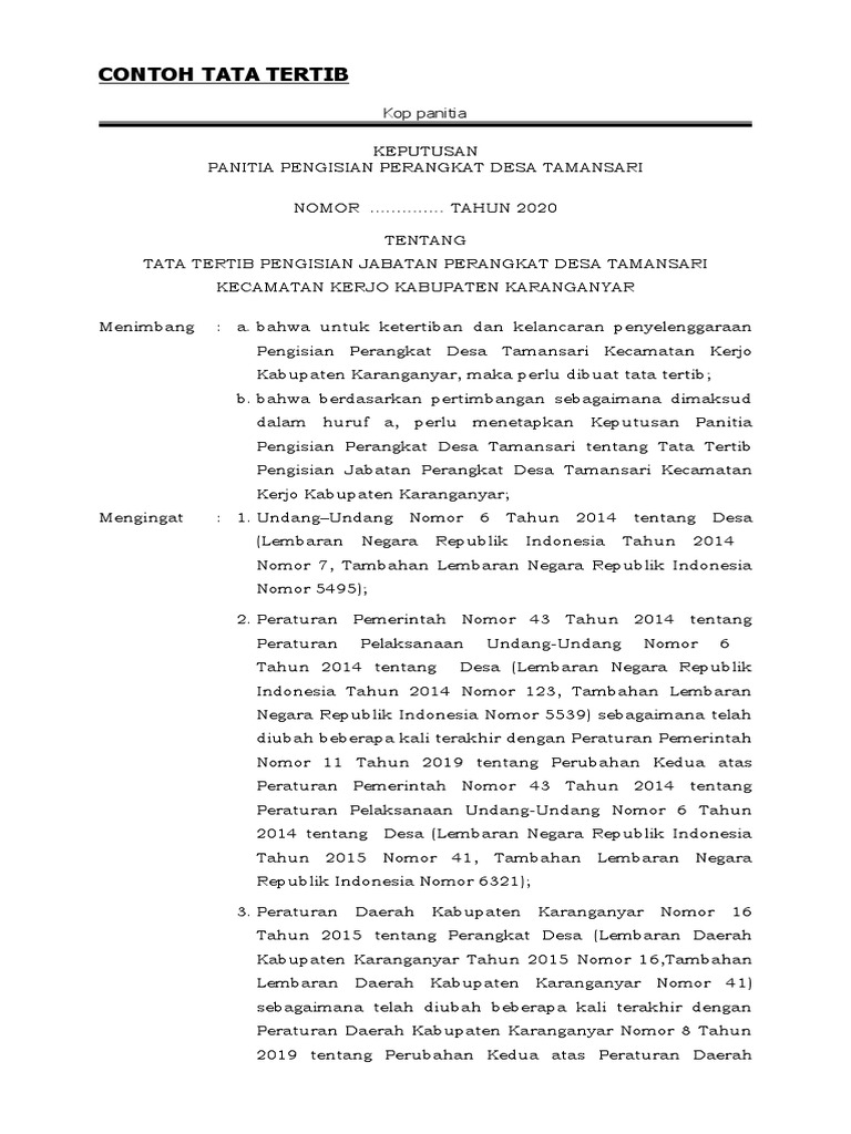 Tatib Perangkat Desa | PDF