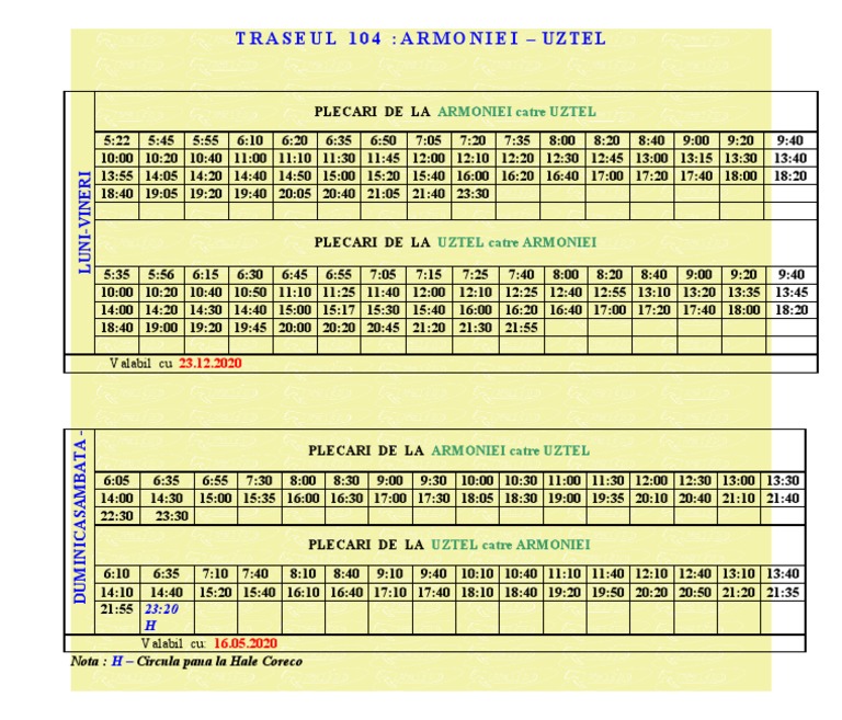 Trasee Autobuz 104 Ploiesti | PDF