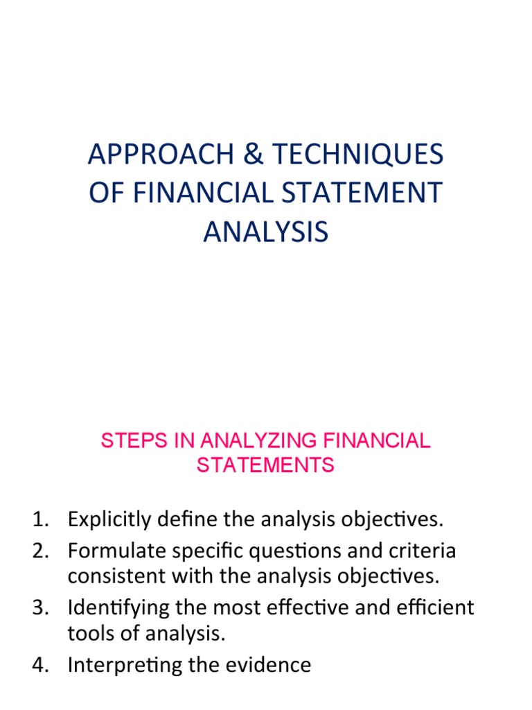 Approach & Techniques of Financial Statement Analysis | Download Free ...