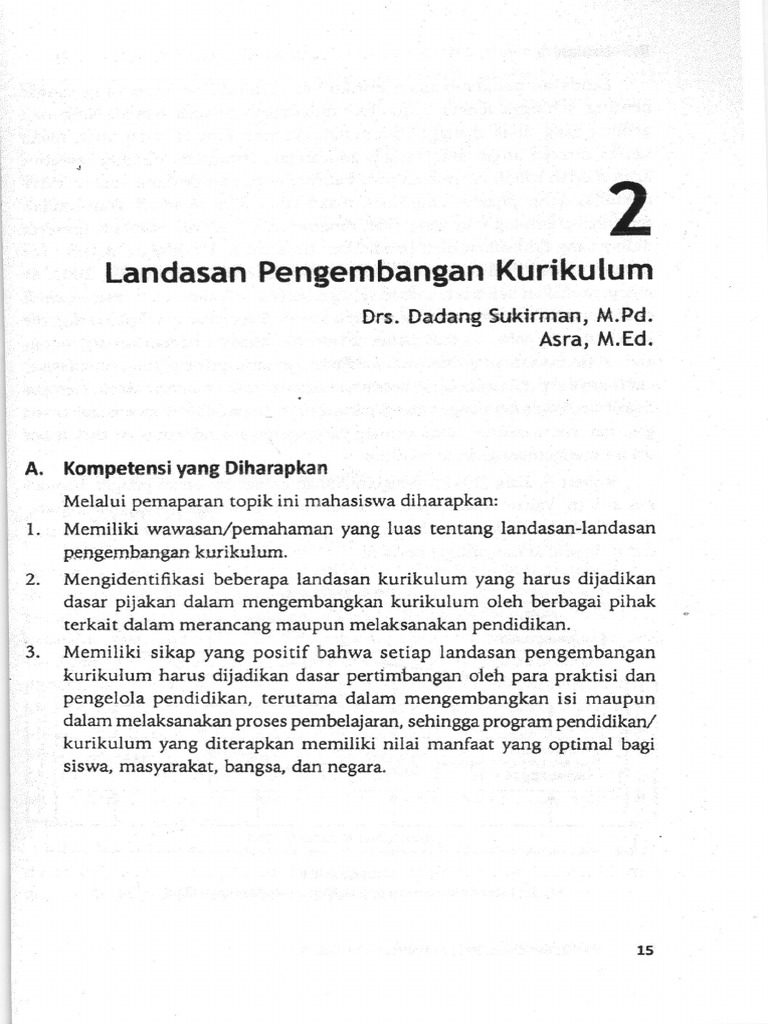 3 Landasan Pengembangan Kurikulum | PDF