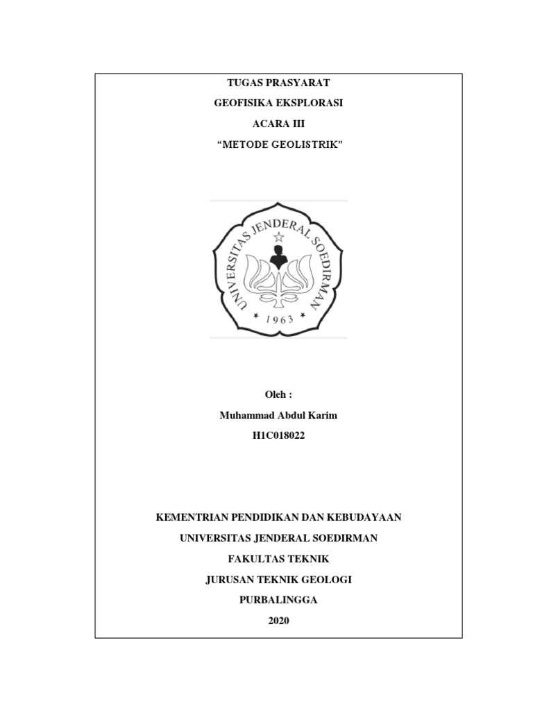 Prasyarat Geofisika Eksplorasi Metode Geolistrik | PDF