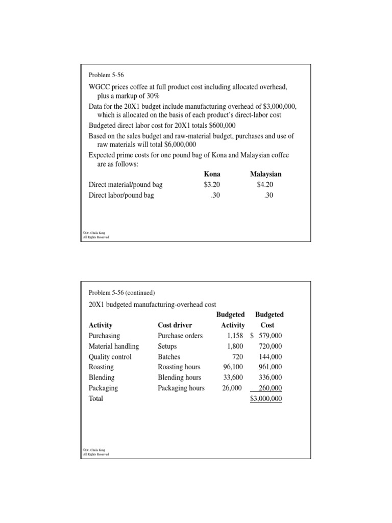 Prob5 56 | PDF | Coffee | Management Accounting
