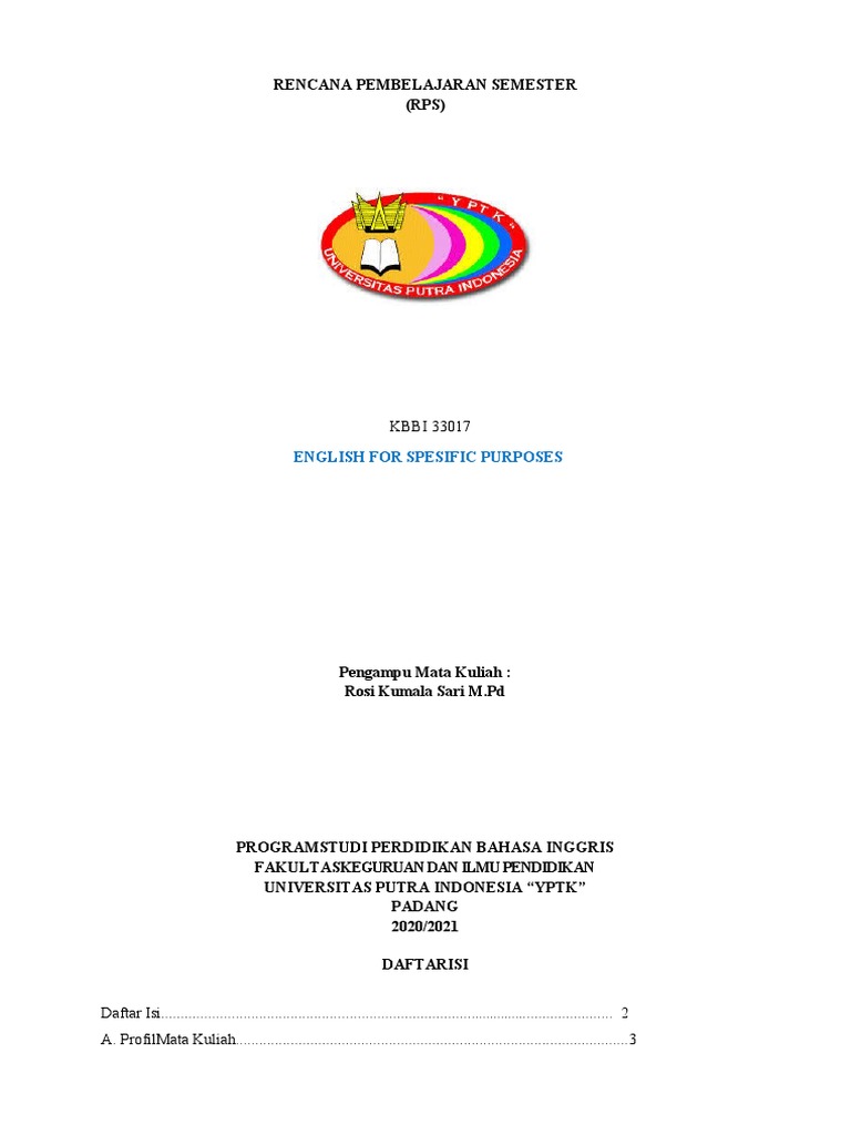 Rps Esp SN Dikti | Download Free PDF | Linguistics | Psychological Concepts