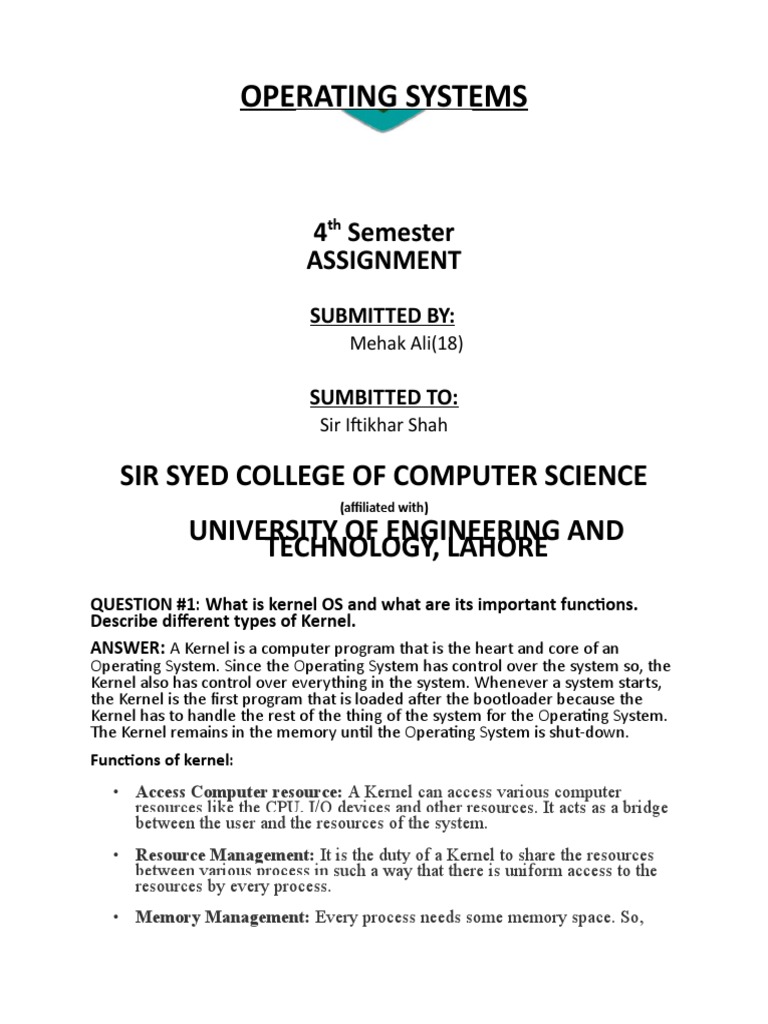 Kernal OS and It's Types | PDF | Kernel (Operating System) | Operating ...