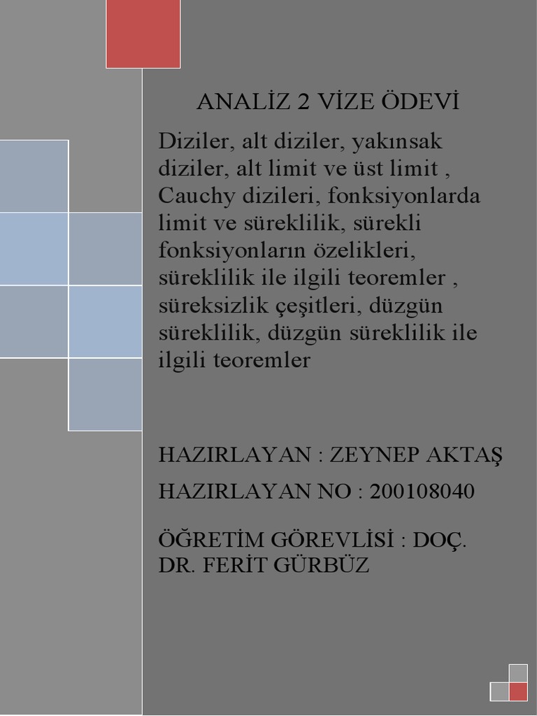 Analiz 1 | PDF