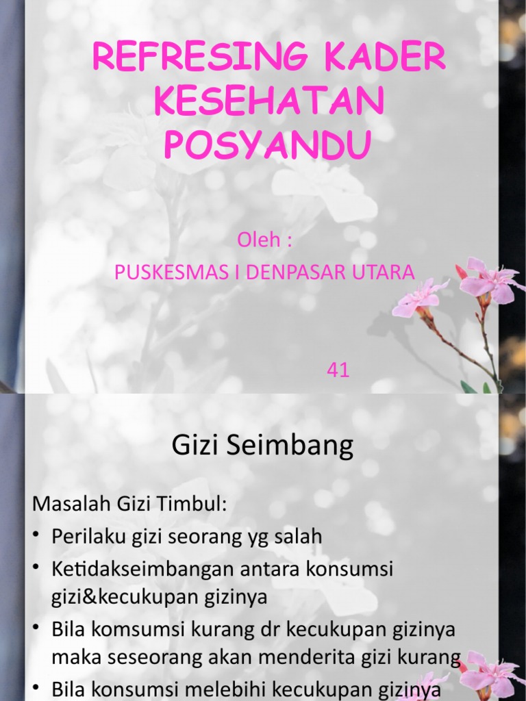 Materi Refreshing Kader Posyandu | PDF | Gaya Hidup