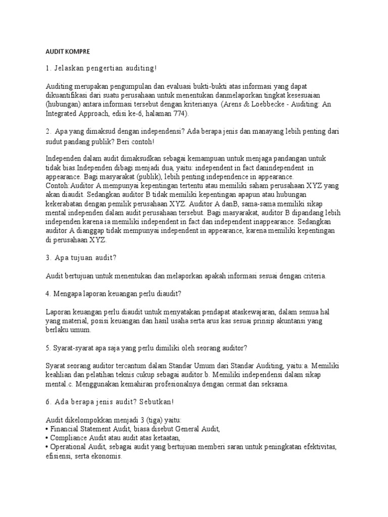 Audit Kompre | PDF