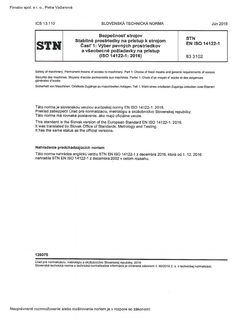STN en Iso 14122-1 | PDF