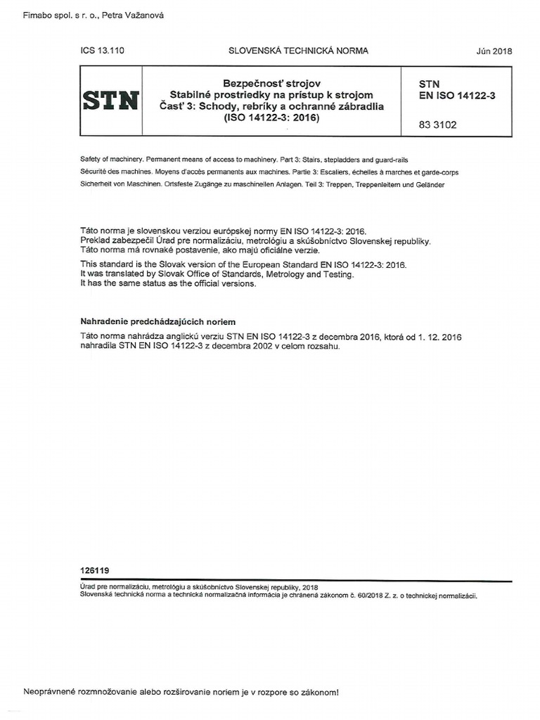 STN en Iso 14122-3 | PDF