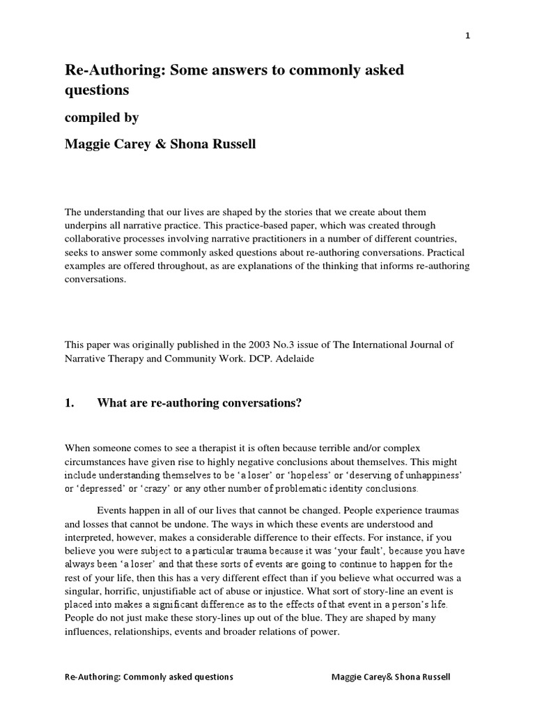 Re-Authoring: Some Answers To Commonly Asked Questions: Compiled by ...