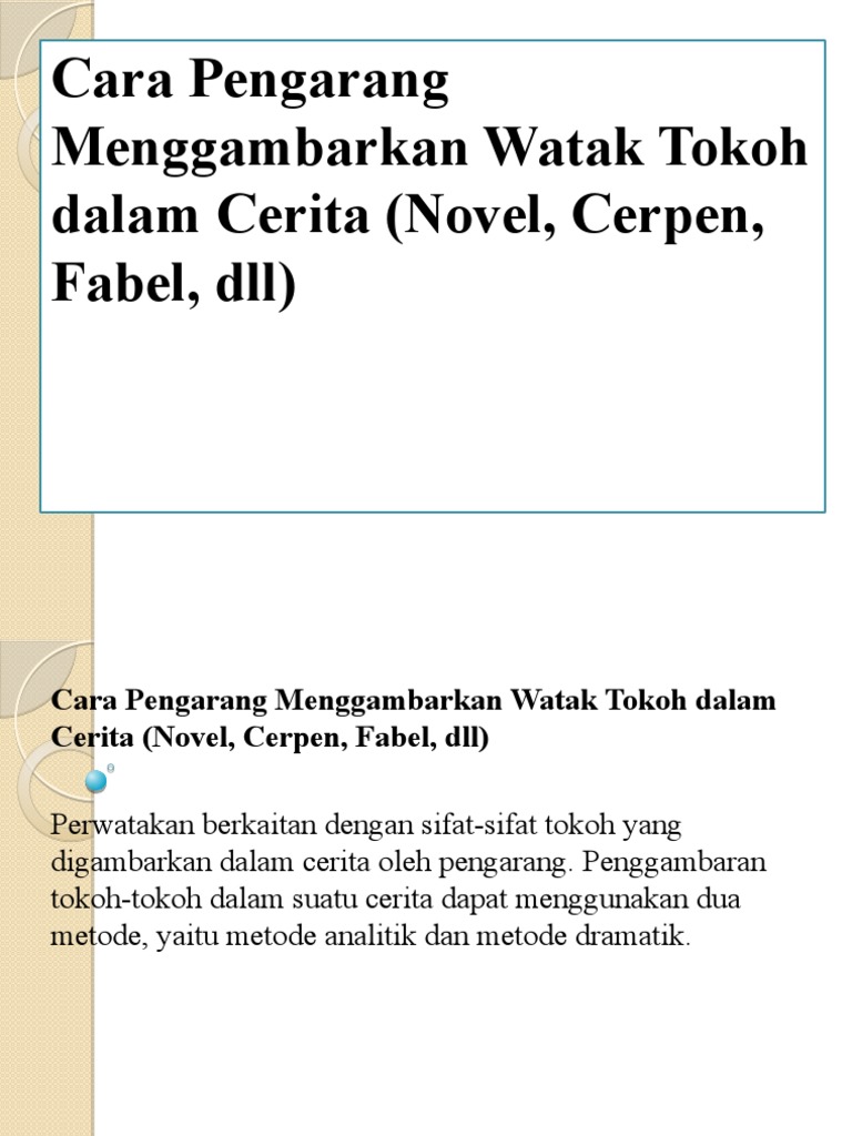 Cara Menentukan Watak Tokoh Dalam Cerita | PDF