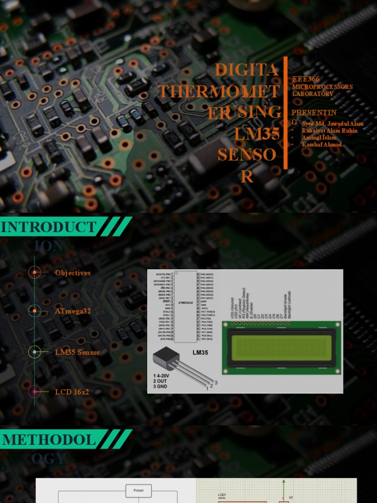 Digita L Thermomet Erusing LM35 Senso R: Microprocessors Laboratory | PDF | Electrical ...