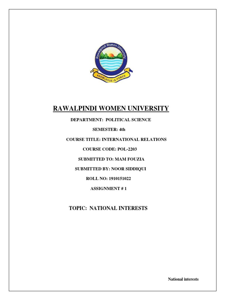 Assignment 1 (National Interests) | PDF | National Interest | Diplomacy