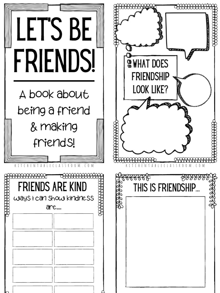 How To Be A Good Friend For Kids Printable Book | PDF