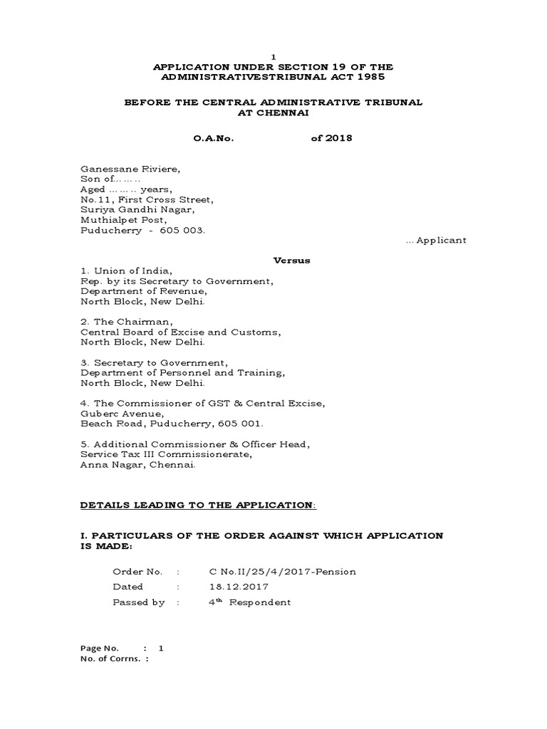 Original Application v2 | PDF | Public Law | Common Law