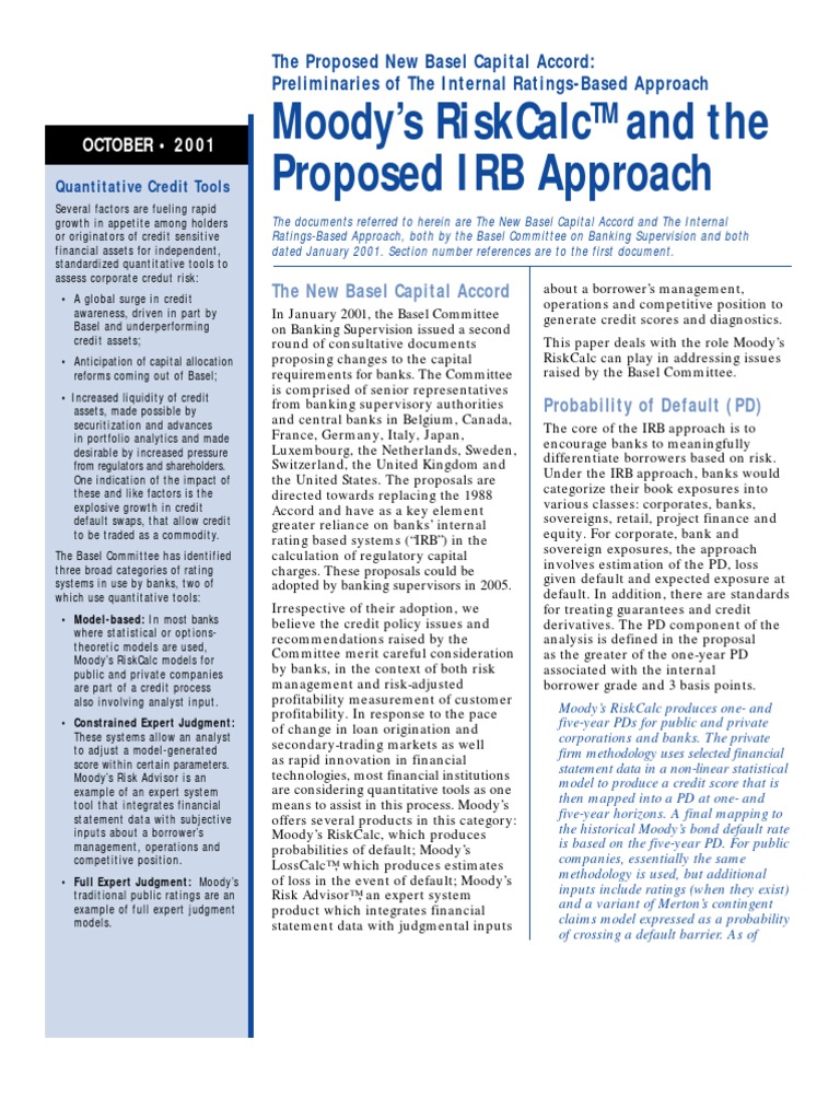 Riskcalc Irb Approach | Download Free PDF | Moody's Investors Service ...